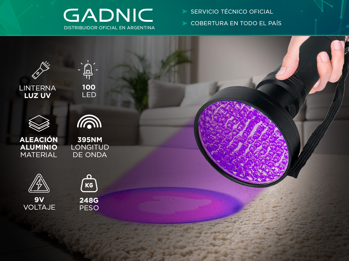 Linterna UV Gadnic GLG36G Detector de Luz Negra – Durtom